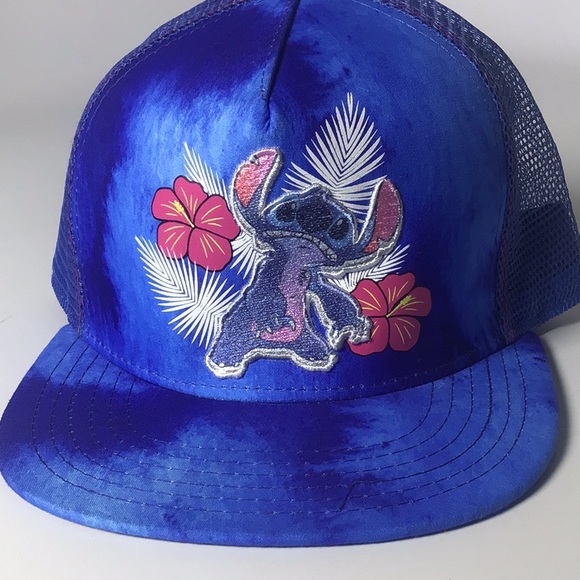 Disney | Accessories | Disney Stich 3d Blue Snapback Trucker Hat | Poshmark